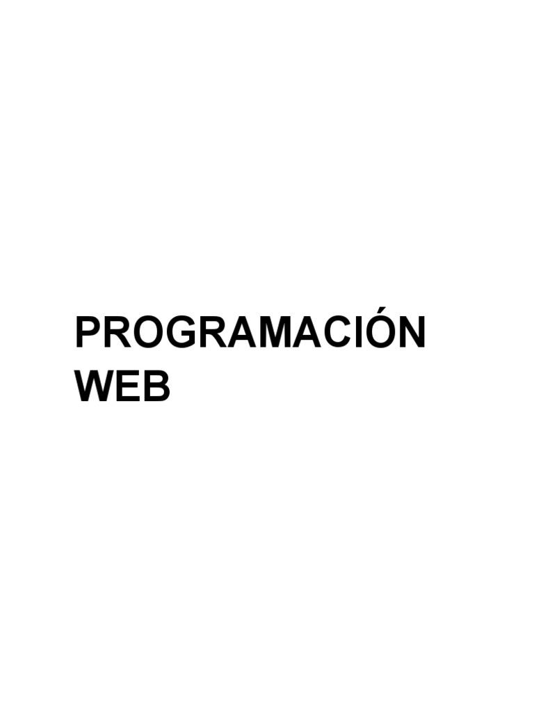 Programación Web | PDF | Página web | Red mundial