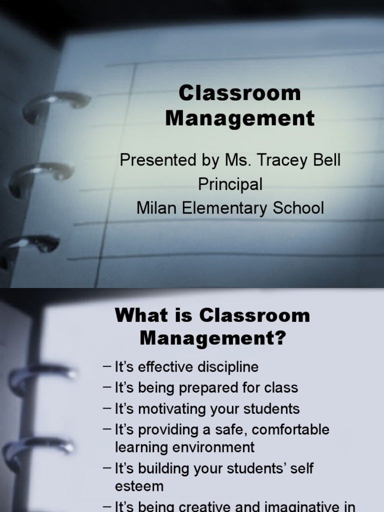 Classroom Management Workshop-Presented by Ms. Tracey Bell | PDF ...