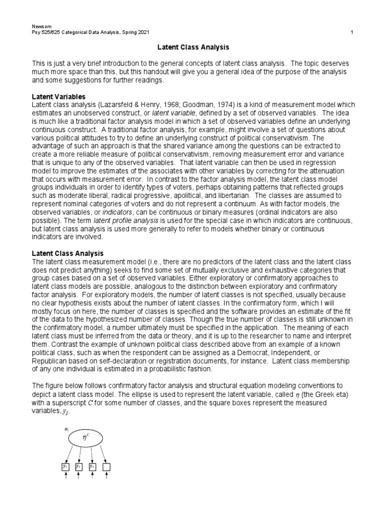 Ho - Lca - Latent Class Analysis | PDF | Logistic Regression | Regression Analysis