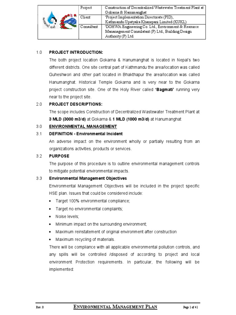 Environmental Plan | PDF | Waste | Waste Management