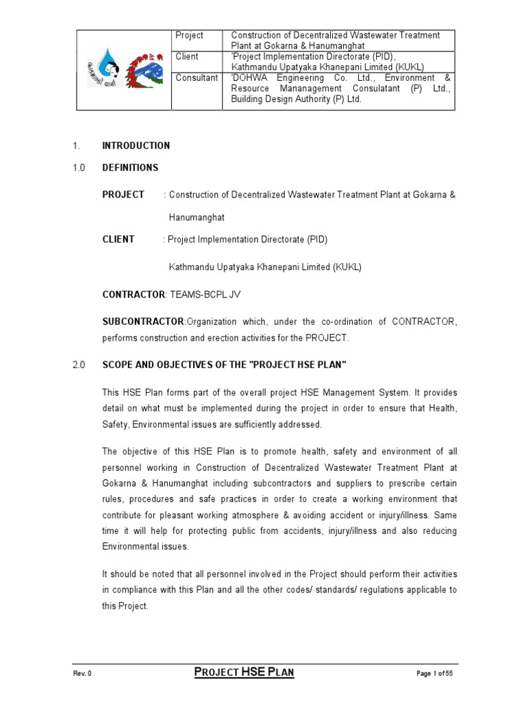 HSE Plan | PDF | Safety | Occupational Safety And Health