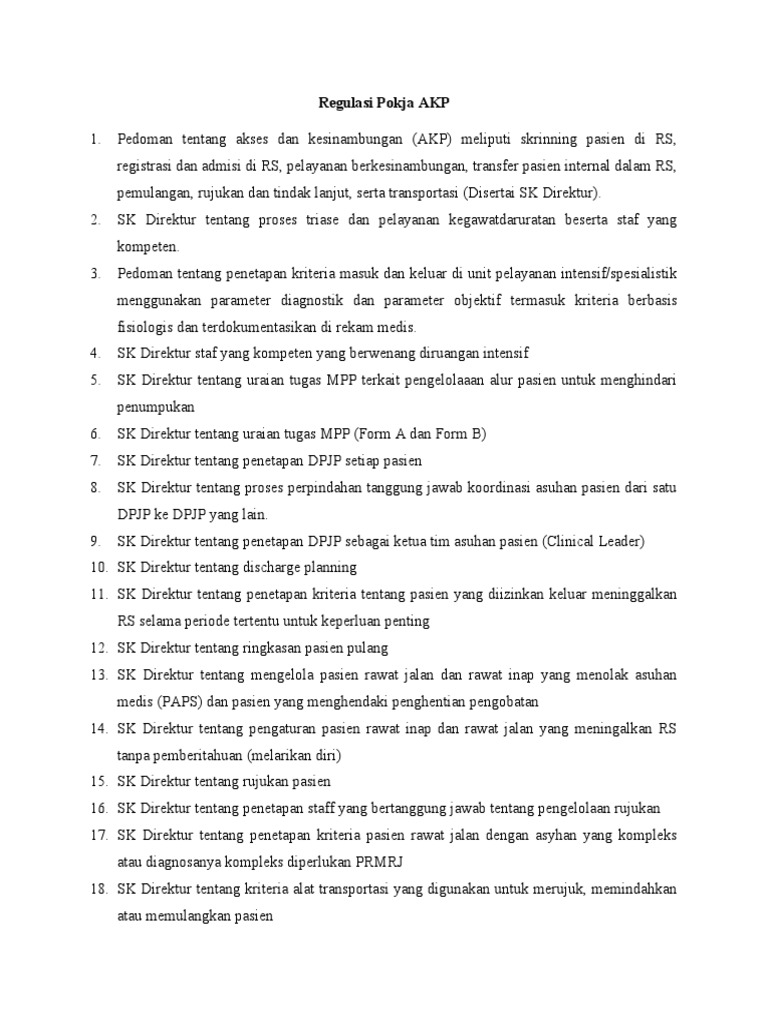 Regulasi Pokja AKP | PDF