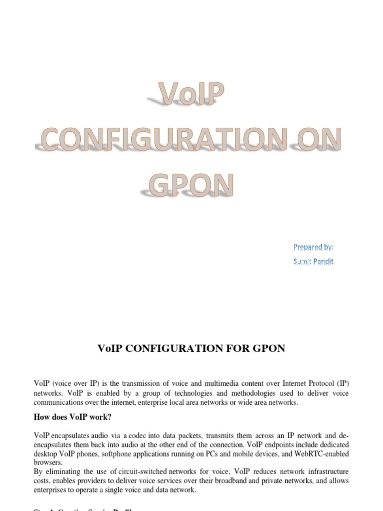 Voip Config For Gpon | PDF | Session Initiation Protocol | Voice Over Ip