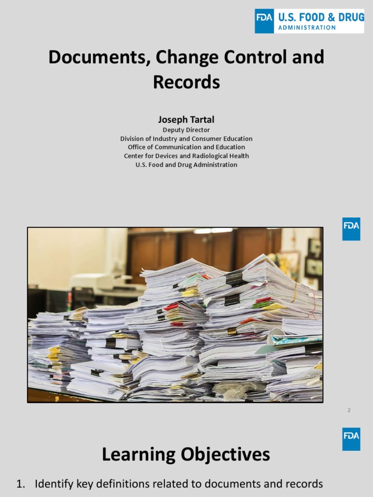 Documents, Change Control and Records: Joseph Tartal | PDF | Quality ...