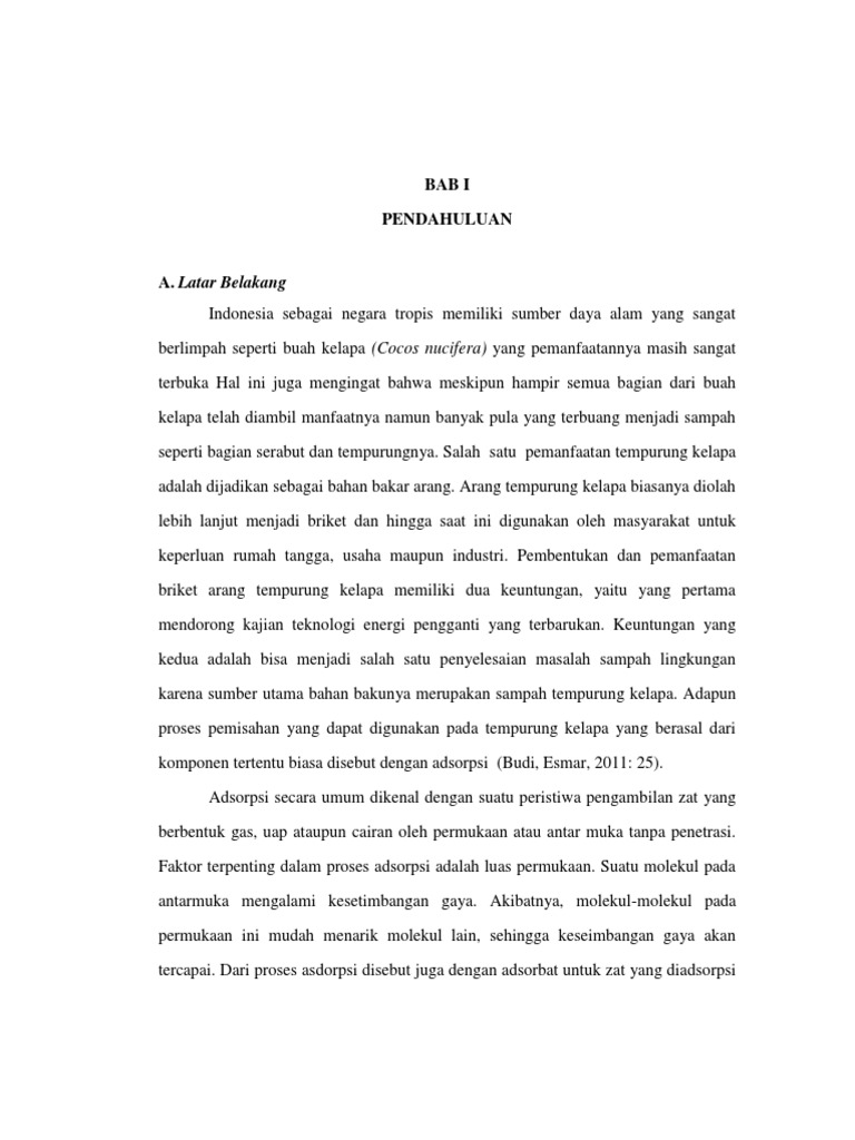 Model Isoterm Adsorpsi dan Kapasitas Adsorpsi Karbon Aktif dari ...