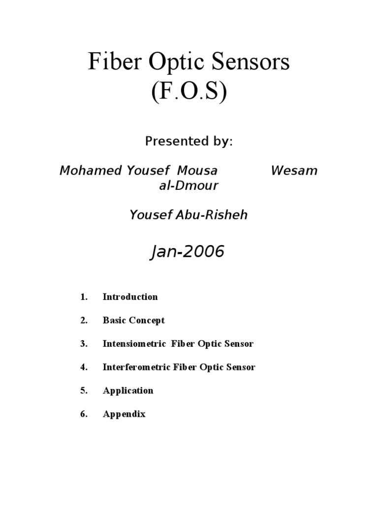 Fiber Optic Sensor | PDF | Optical Fiber | Interferometry