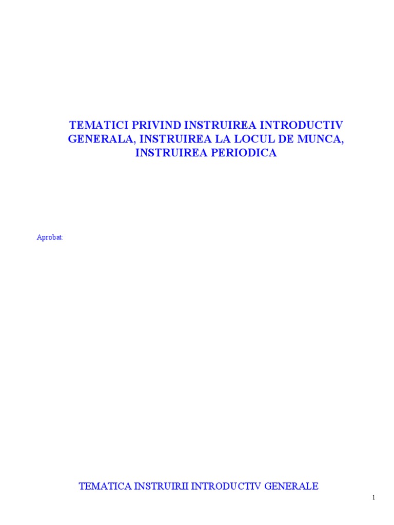 1.tematici Instruire SSM | PDF