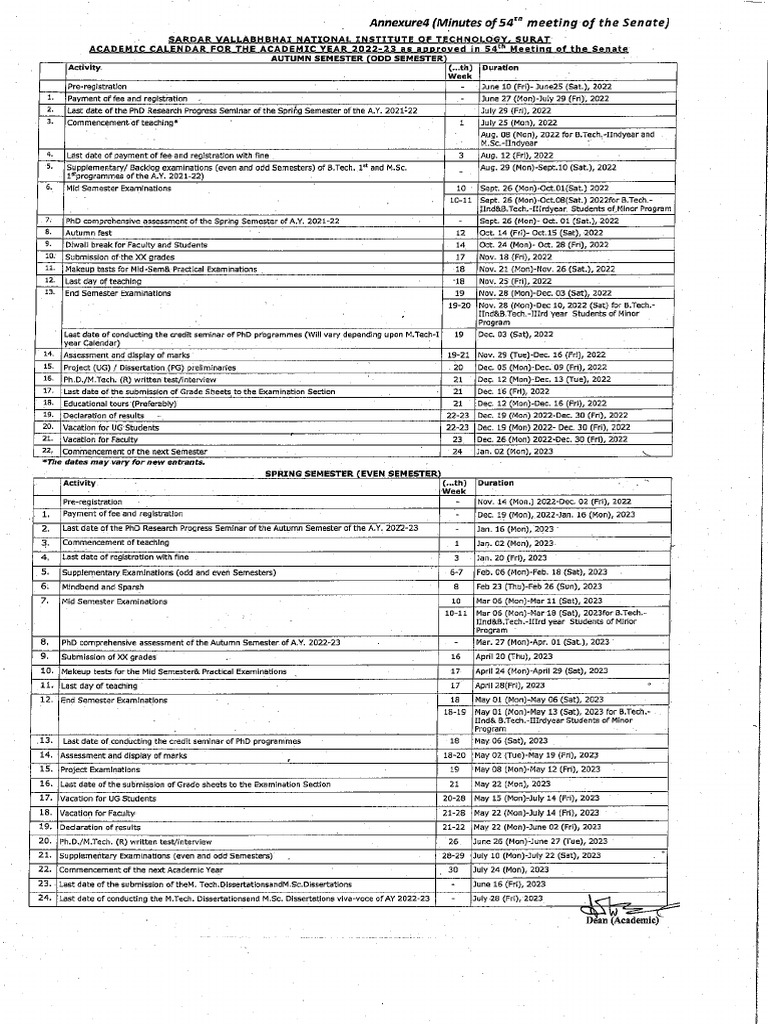 Academic Calendar 2022 23 PDF