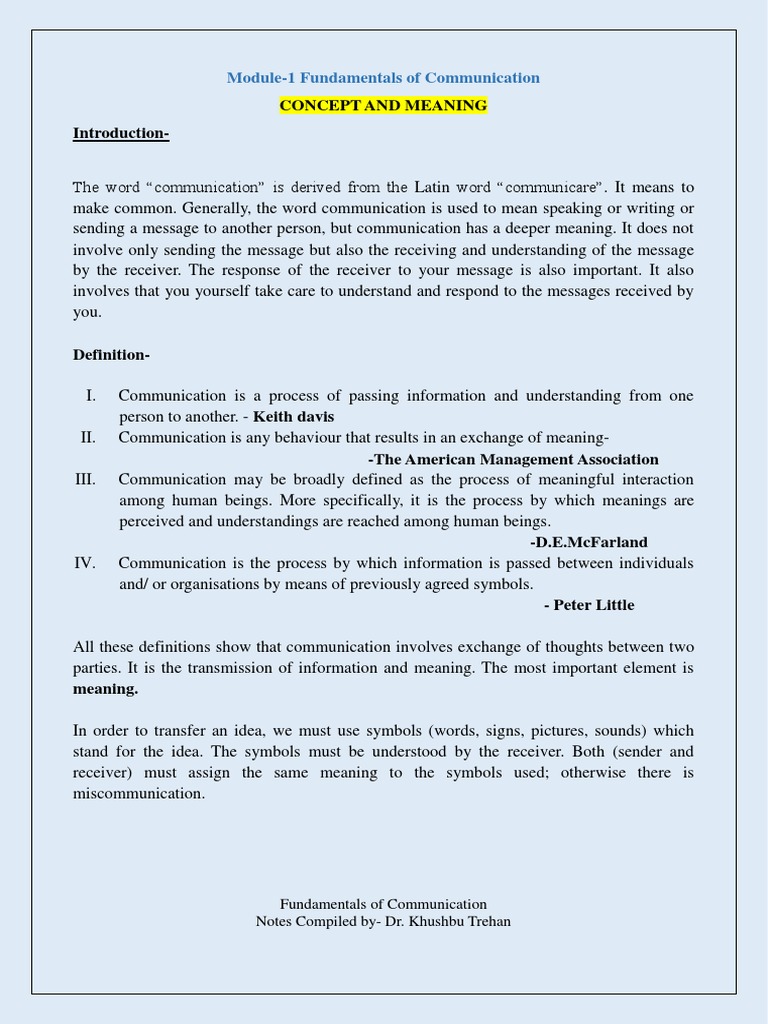 Fundamentals of Communication | PDF | Communication | Nonverbal ...