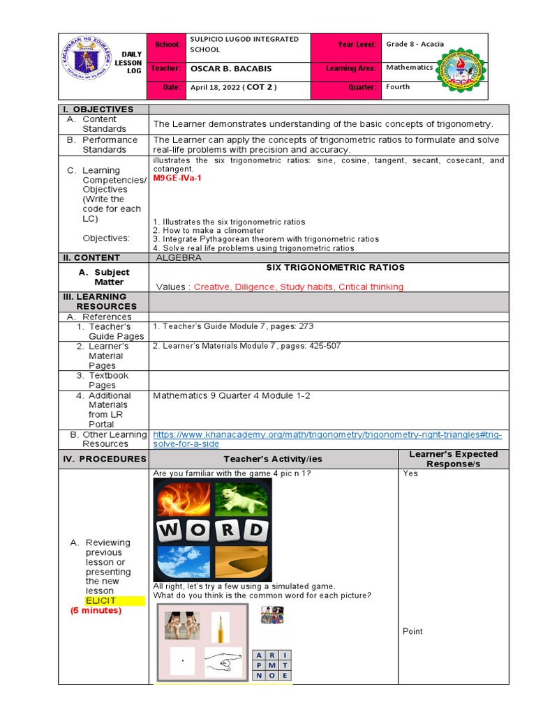 Math 7 Classroom Observation Lesson Plan 3 Final | Download Free PDF ...