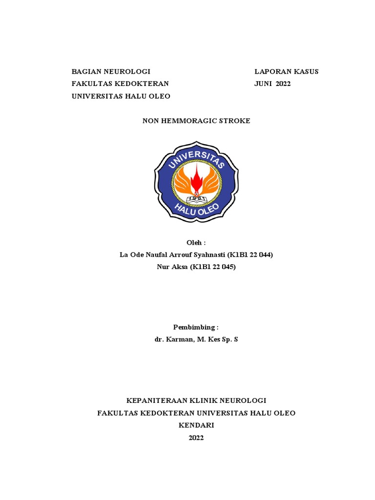 Laporan Kasus-NHS+AFASIA - Nur Aksa | PDF | Sains & Matematika