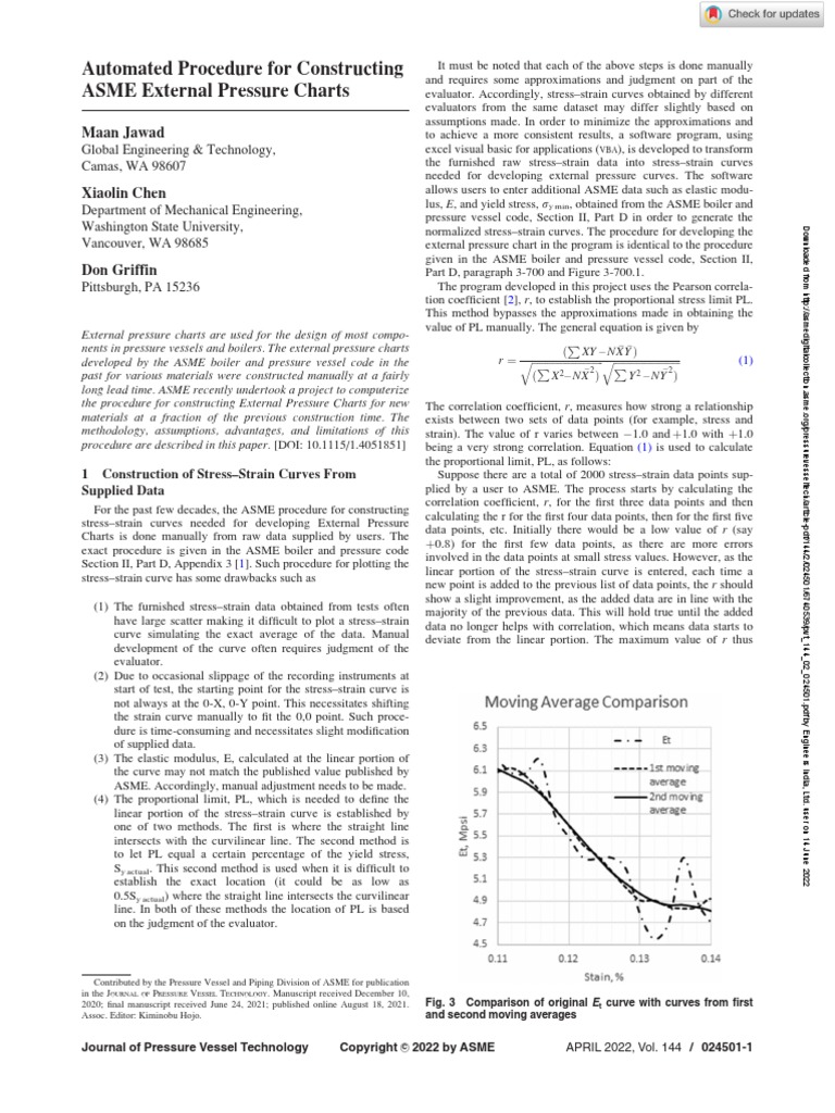Automated Procedure For Constructing ASME EXTERNAL PRESSURE CHART | PDF ...