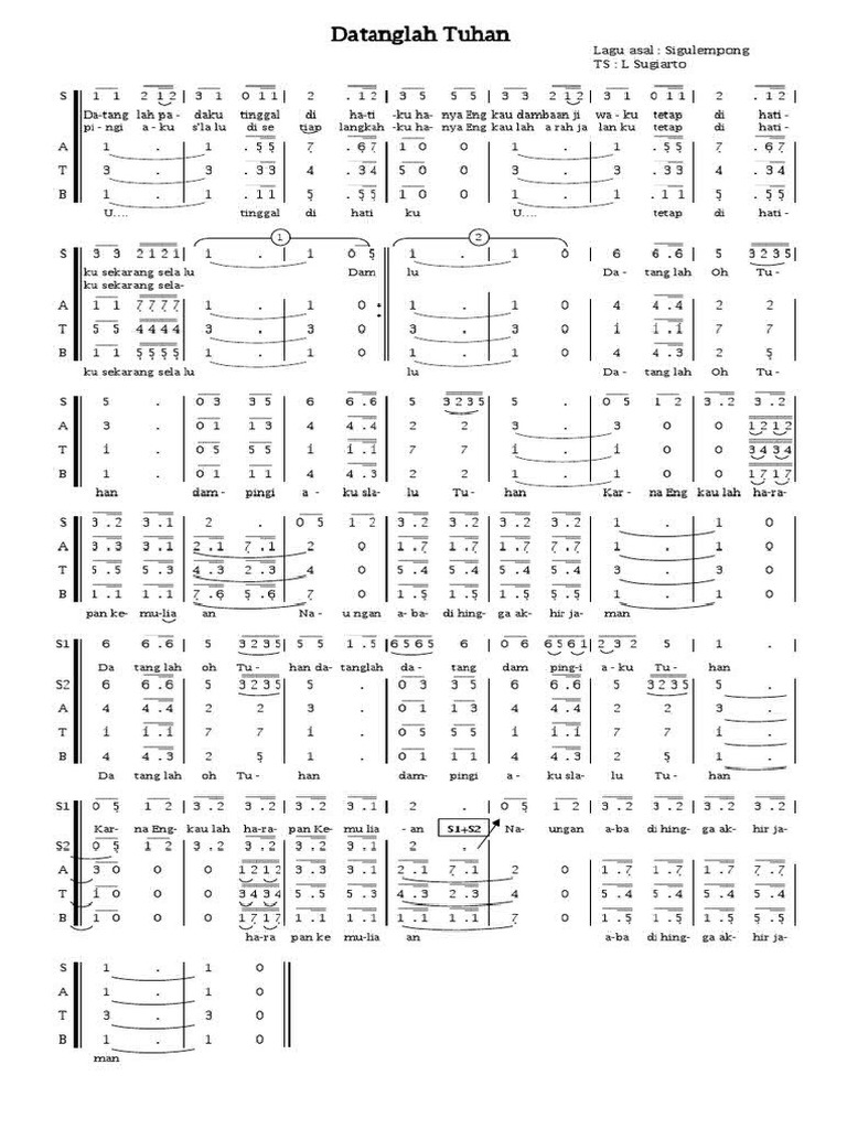 Lagu Koor Datanglah Tuhan | PDF