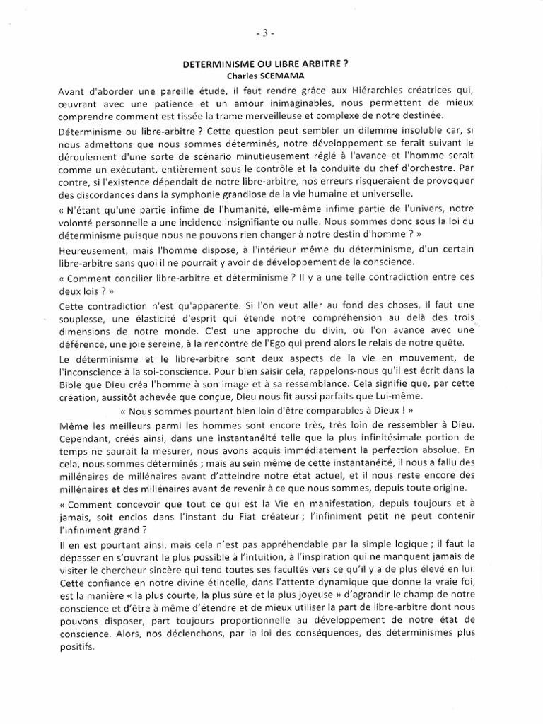 Déterminisme Ou Libre Arbitre | PDF | Libre arbitre | Déterminisme