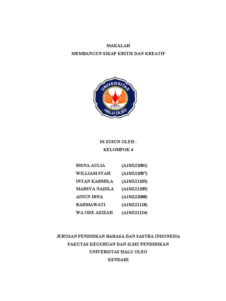 MAKALAH Membaca Kritis Dan Kreatif | PDF | Karier & Perkembangan | Filsafat