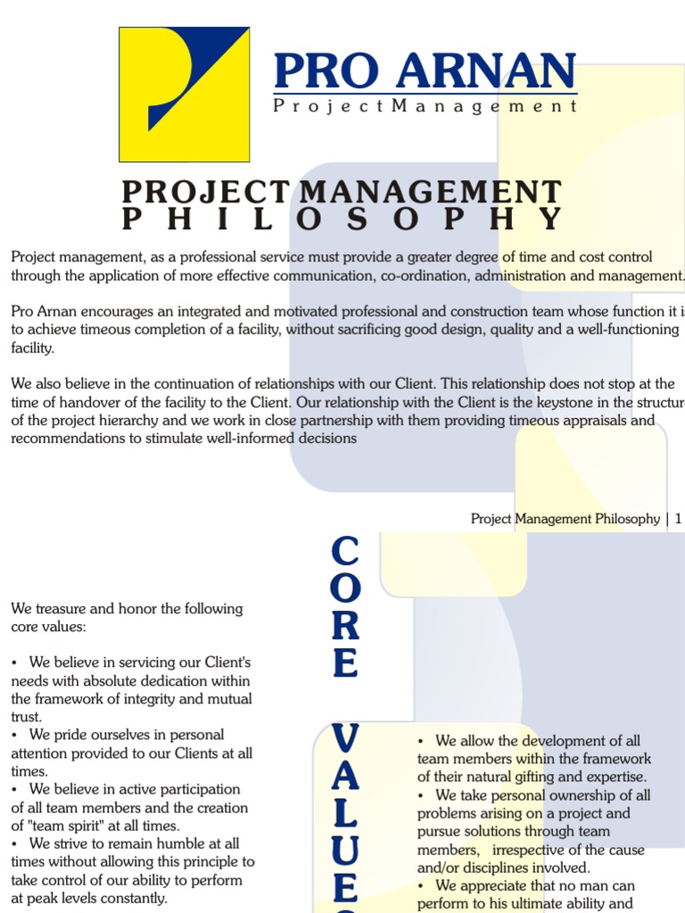 Project Management Philosophy | Download Free PDF | Project Management ...