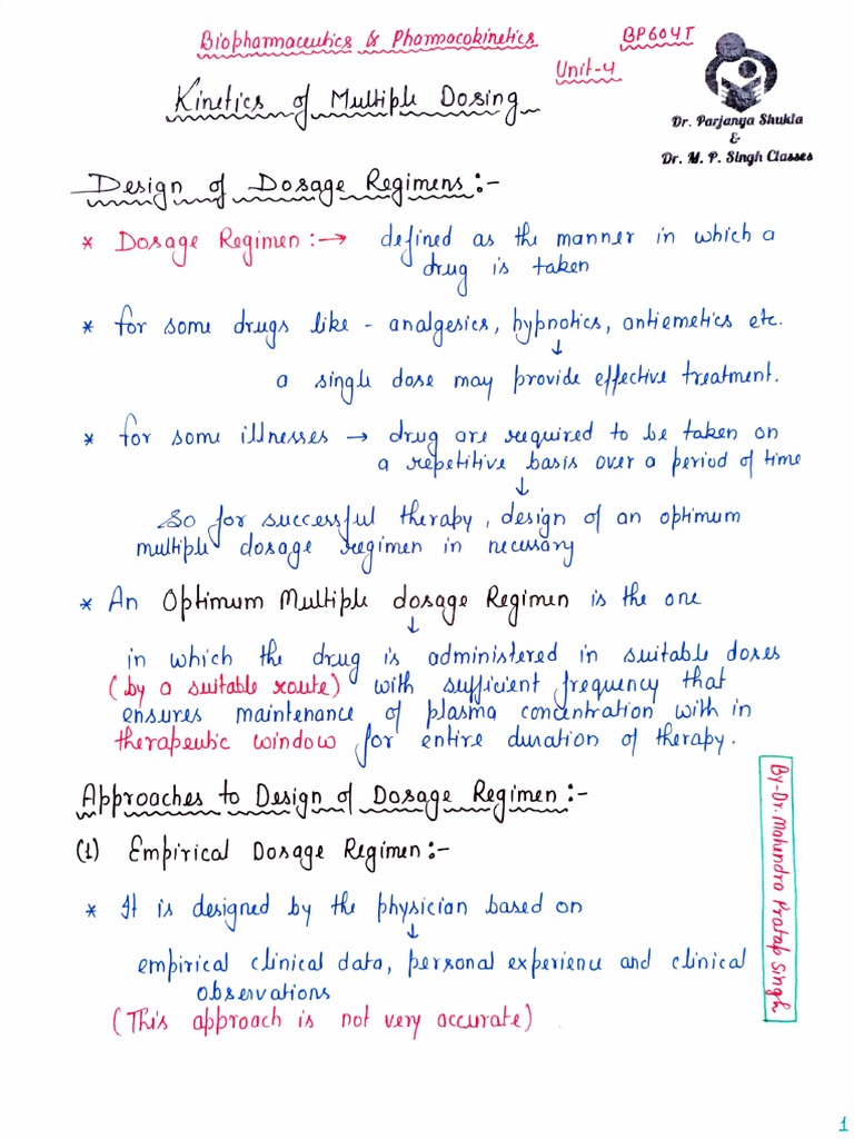 Kinetics of Multiple Dosing | PDF | Pharmacology | Pharmaceutical Sciences