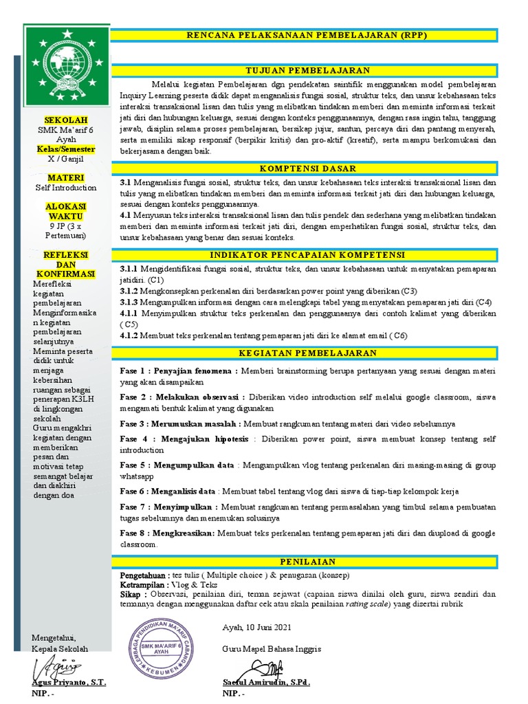 Cap Dan Scan TTD Kepsek | PDF