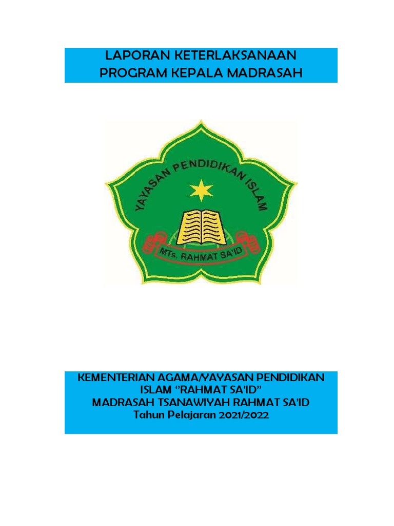 Template Laporan Proker KAMAD-MTs - Rahmat Said | PDF