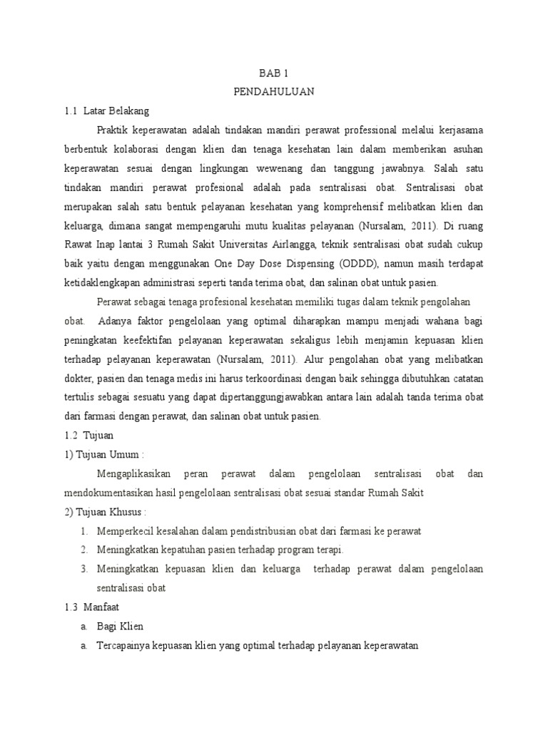 Proposal Sentralisasi Obat | PDF