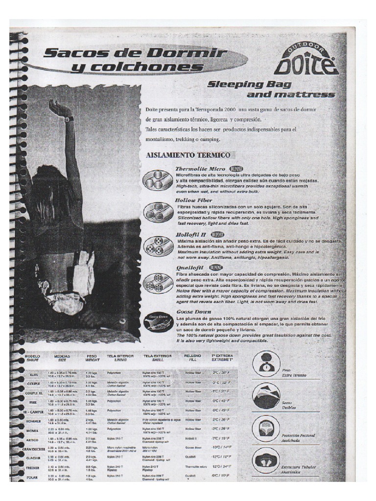 Sleeping Bags DOITE Año 2000 | PDF