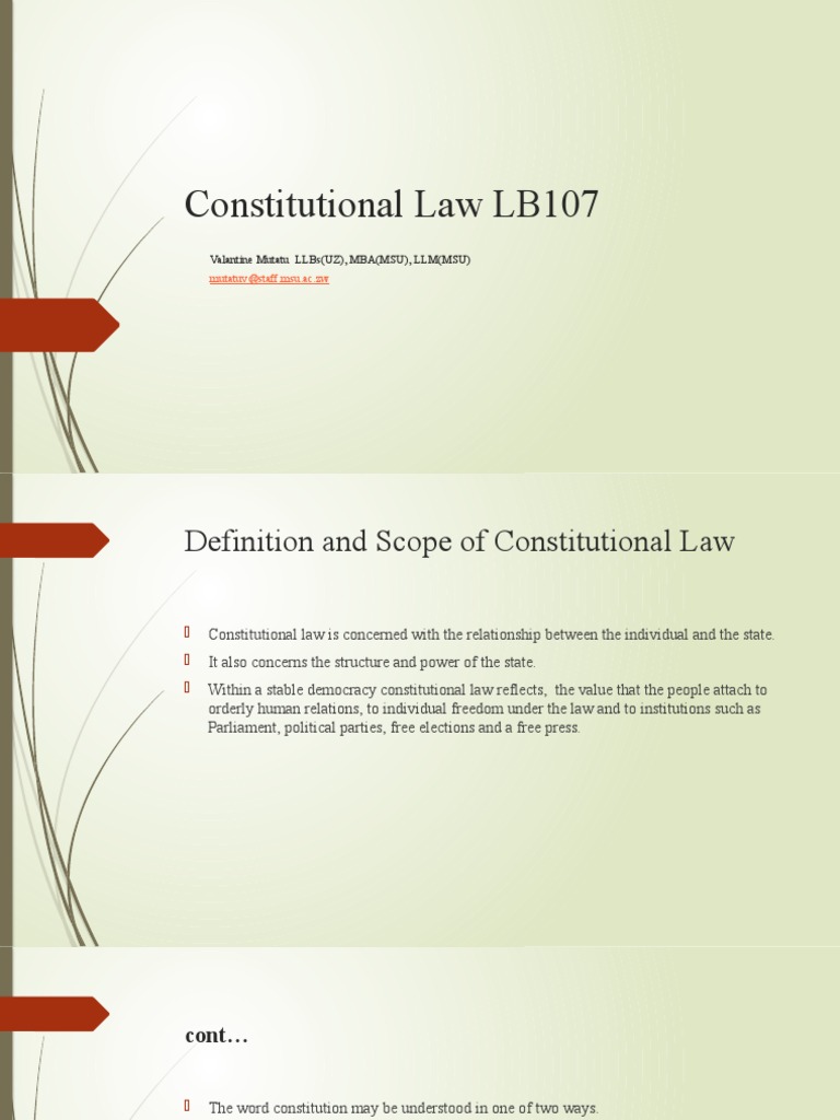 Constitutional Law Notes 2021 | PDF | Constitution | Common Law