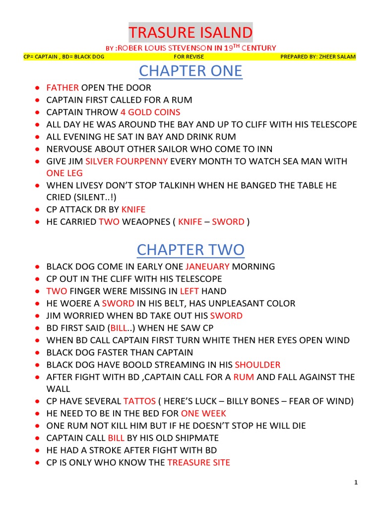 Treasure Island: Chapter 1 Overview | PDF | Treasure Island