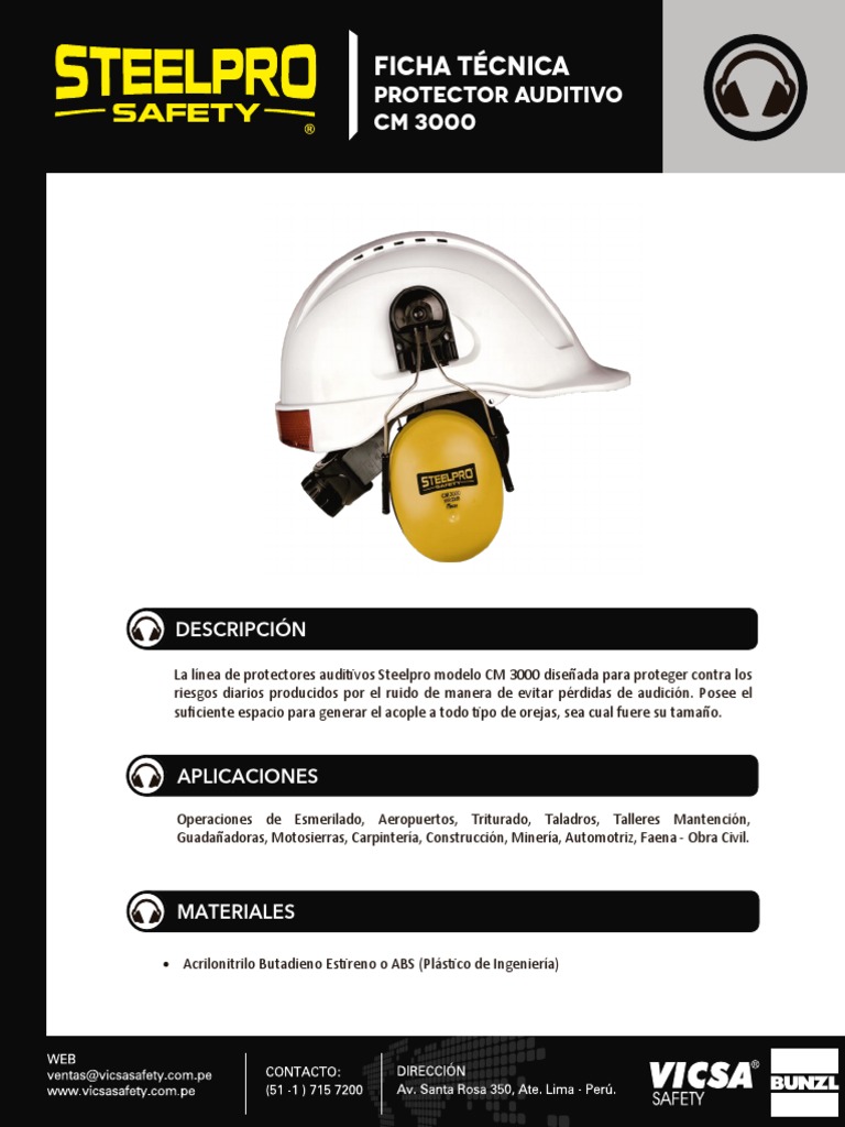 Orejeras CM3000 Steelpro | PDF | Sonido