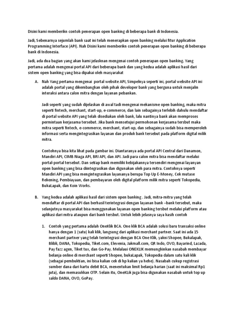 Contoh Open Banking | PDF