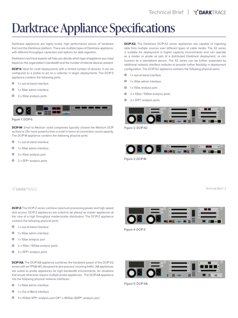 Darktrace Appliance Specifications | PDF | Bandwidth (Computing ...