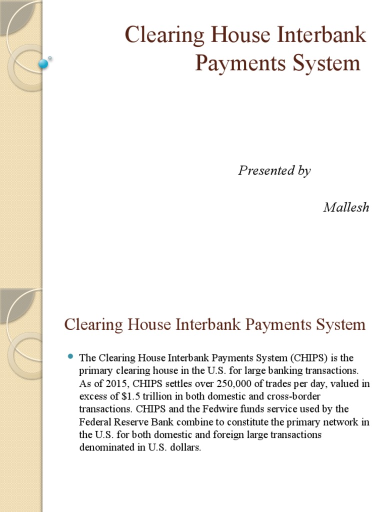 Clearing House Interbank Payments System | PDF