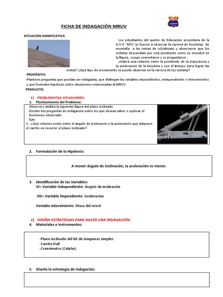 Ficha de Indagacion Mruv | PDF
