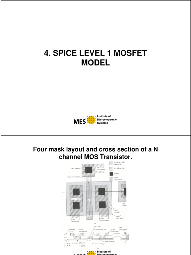Spice Level 1 | PDF | Mosfet | Field Effect Transistor