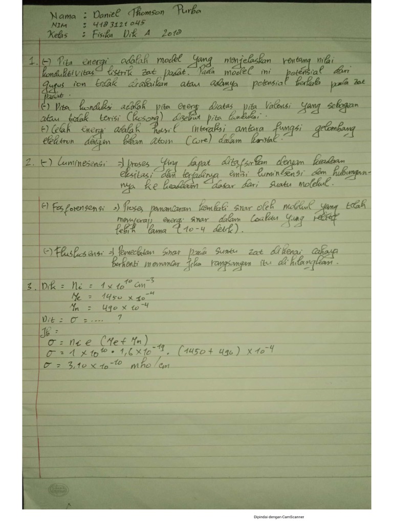 Jawaban Uas Fis. Zat Padat | PDF