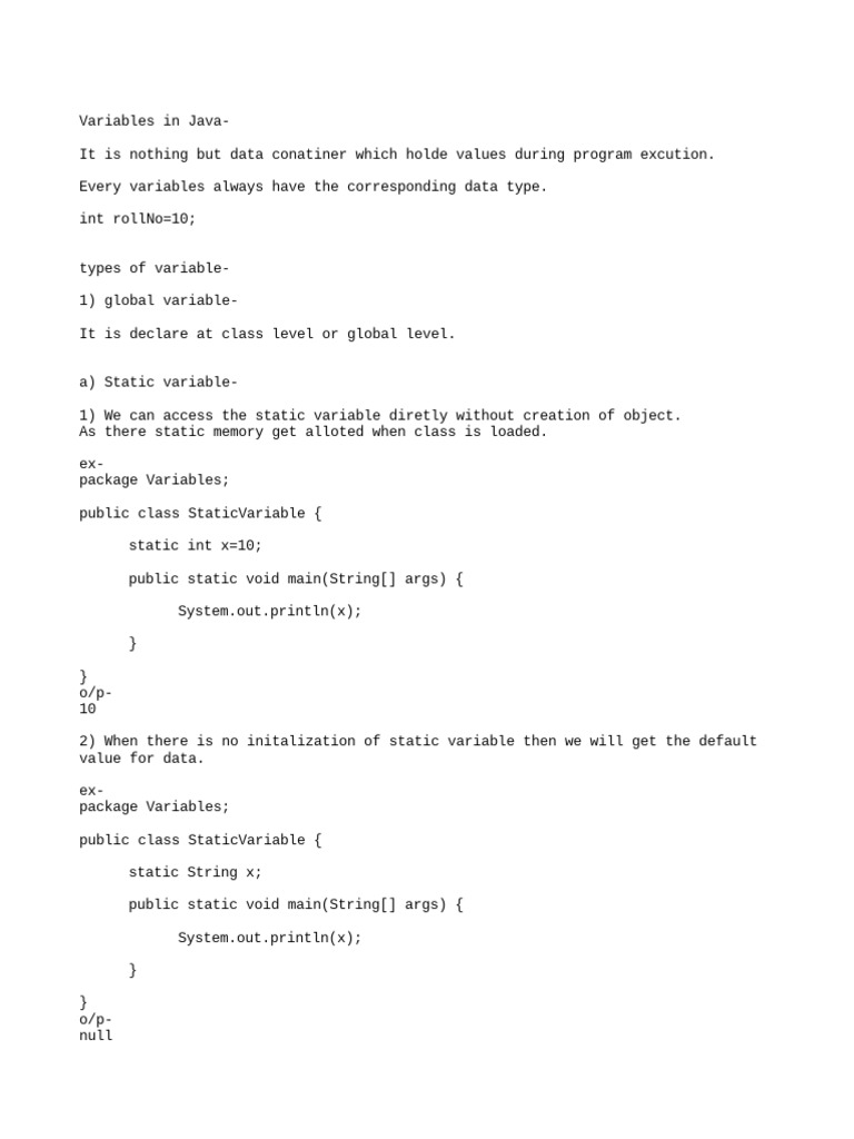 Variable Pdf Variable Computer Science Class Computer Programming 6254
