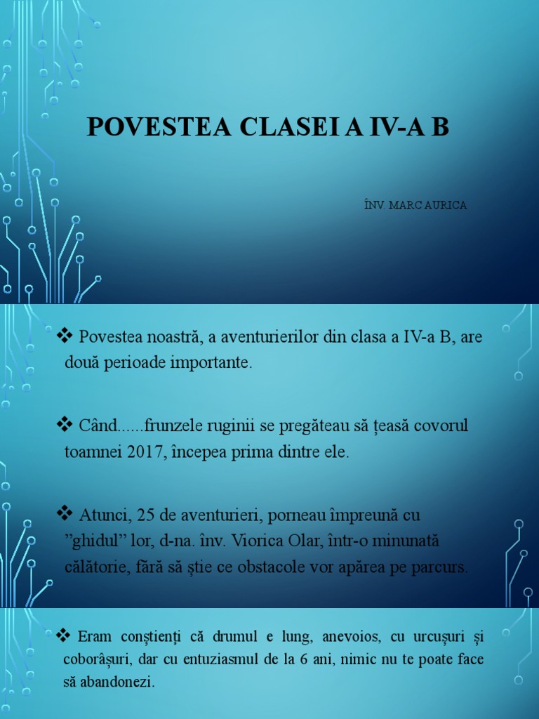 Povestea Clasi A IV-A B | PDF