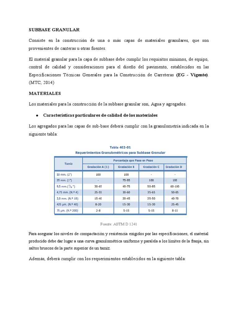 Subbase Granular | PDF