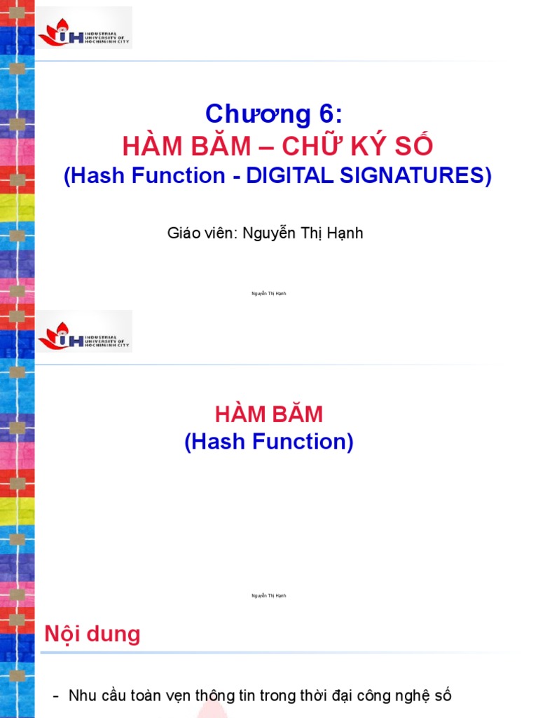 06 ATTT Ch6 HamBam ChuKyDienTu | PDF