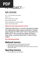 MS Dhoni Biography | PDF