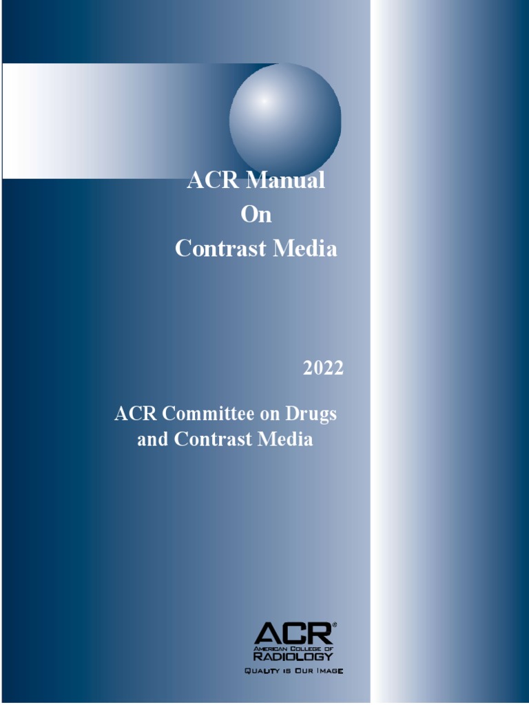 Acr Manualon Contrast Media | PDF | Hyperthyroidism | Diseases And ...