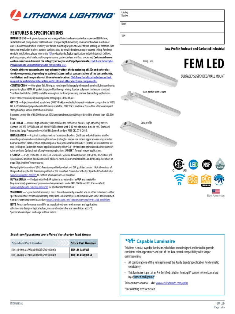 Fem Led: Features & Specifications | PDF | Light Emitting Diode | Poly ...