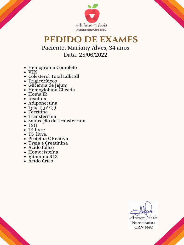 Pedido de Exames | PDF