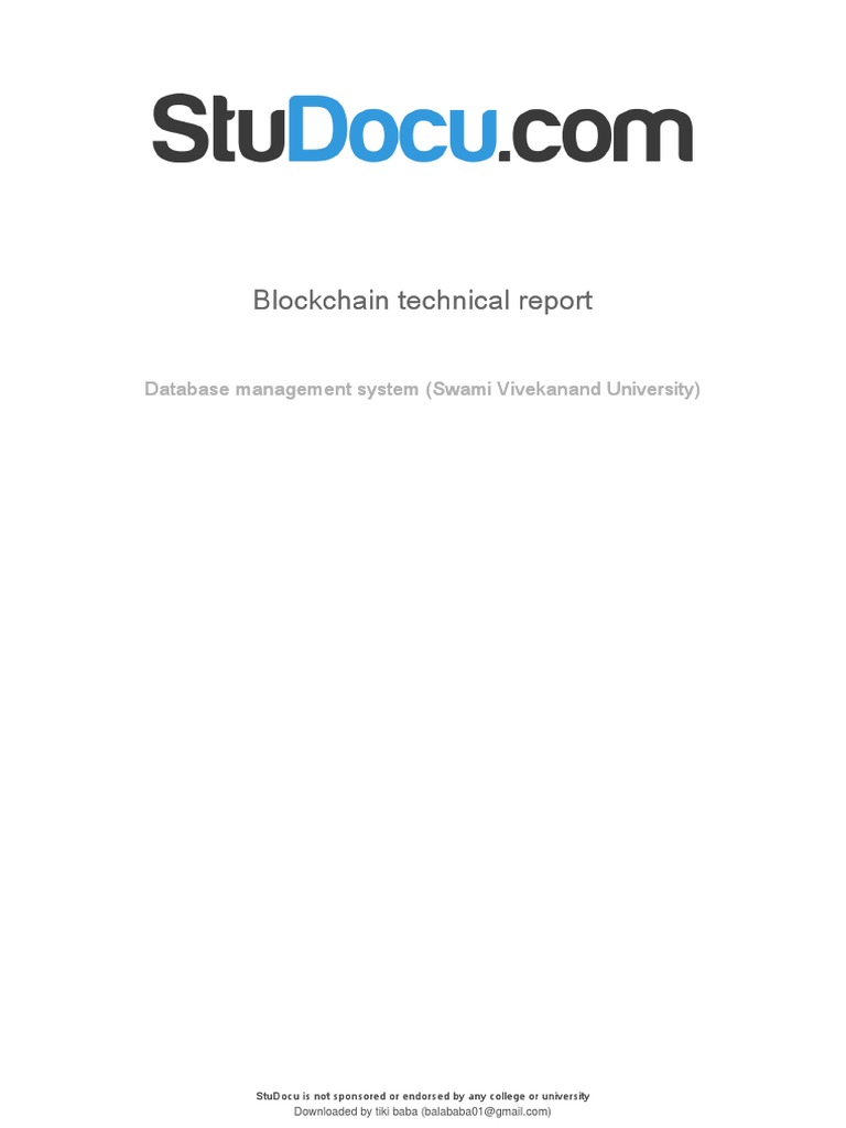 Blockchain Technical Report | PDF | Bitcoin | Cryptocurrency