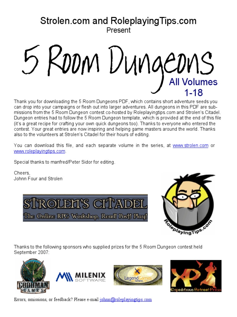 5 Room Dungeons Bundle | PDF