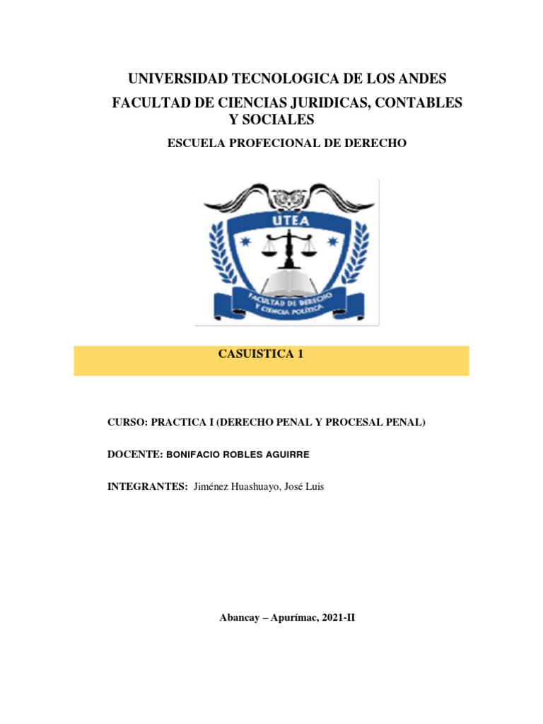 Casuistica 1 | PDF | Derecho penal | Intención (Derecho Penal)