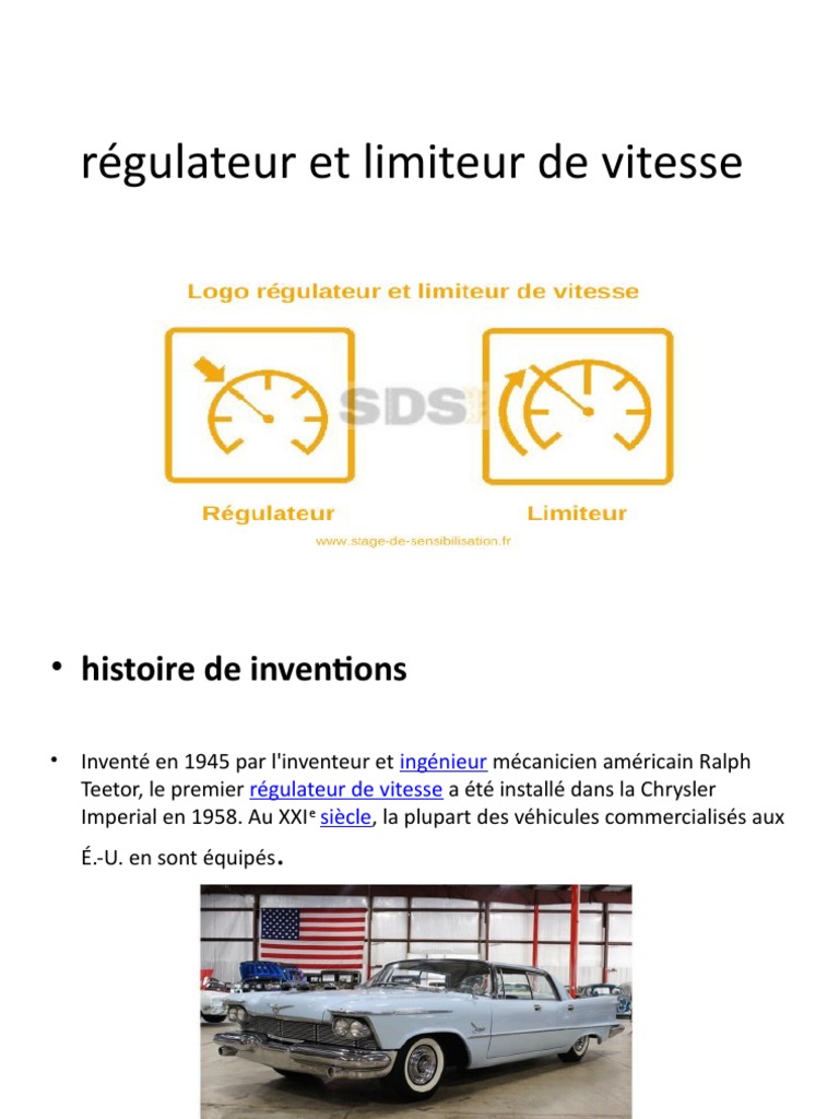 Régulateur Et Limiteur de Vitesse | PDF | Technologie des véhicules ...