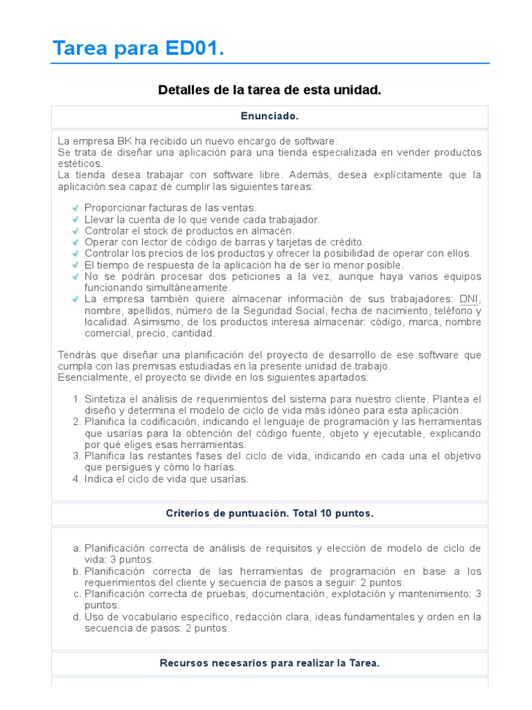 ED01 Tarea | PDF | Software | Informática