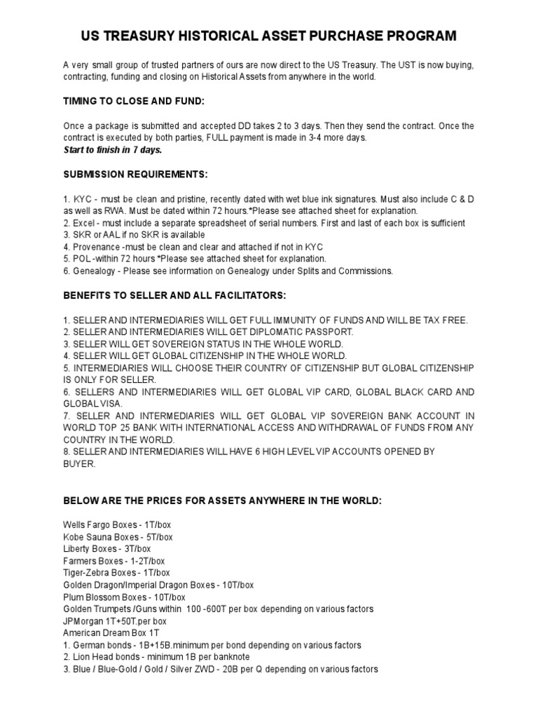 Us Treasury Historical Asset Purchase Program | PDF | Financial ...