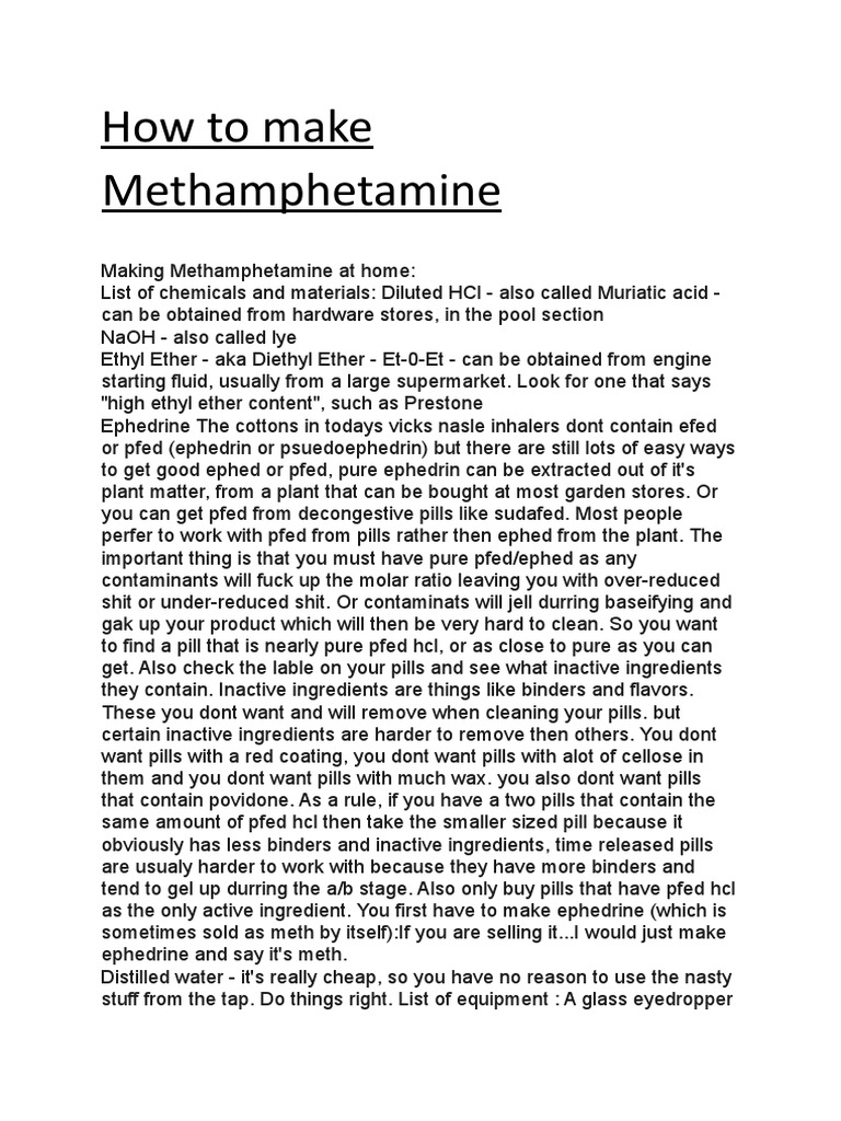 Make Methamphetamine PDF | PDF | Phosphorus | Iodine