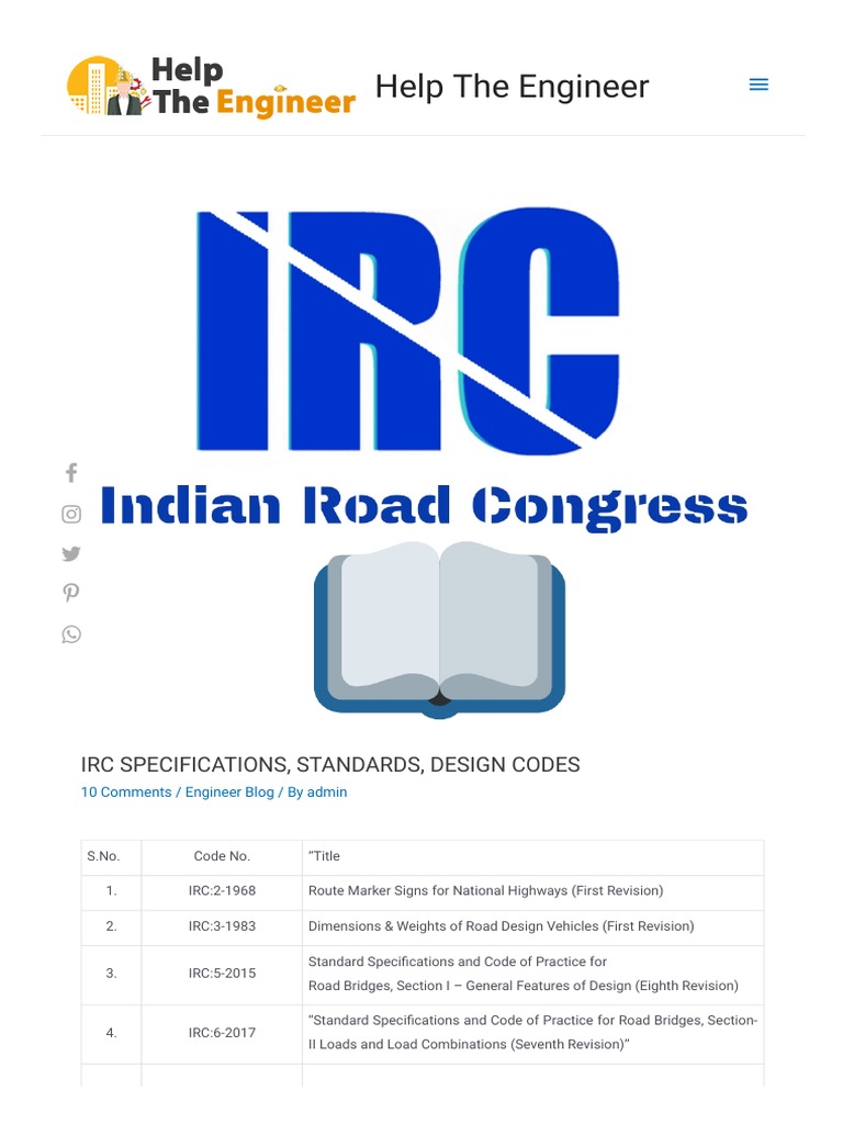 Irc Specification List | PDF | Road | Road Surface